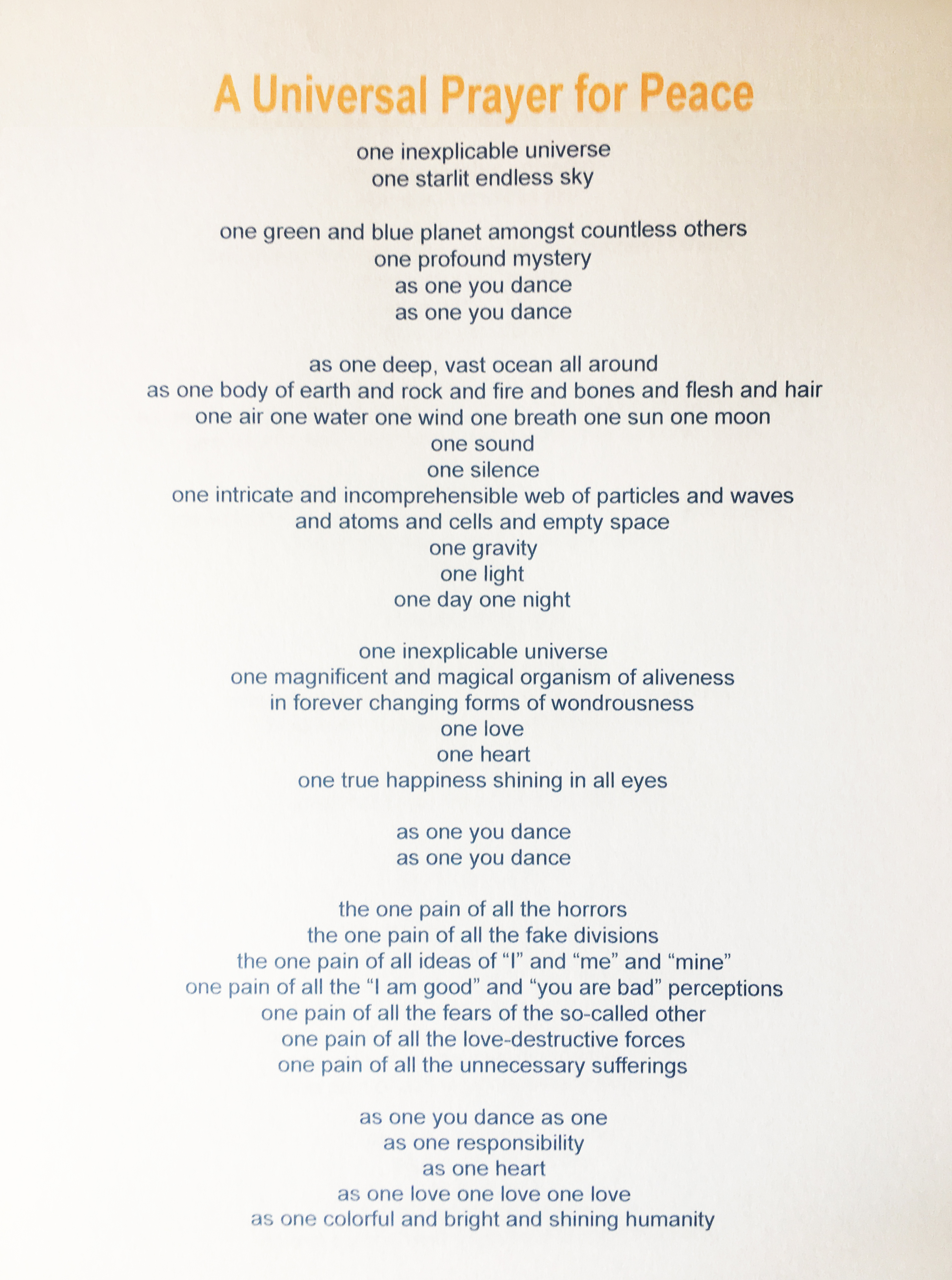 The Universal Prayer Film Project | Embodiment as the One Heart